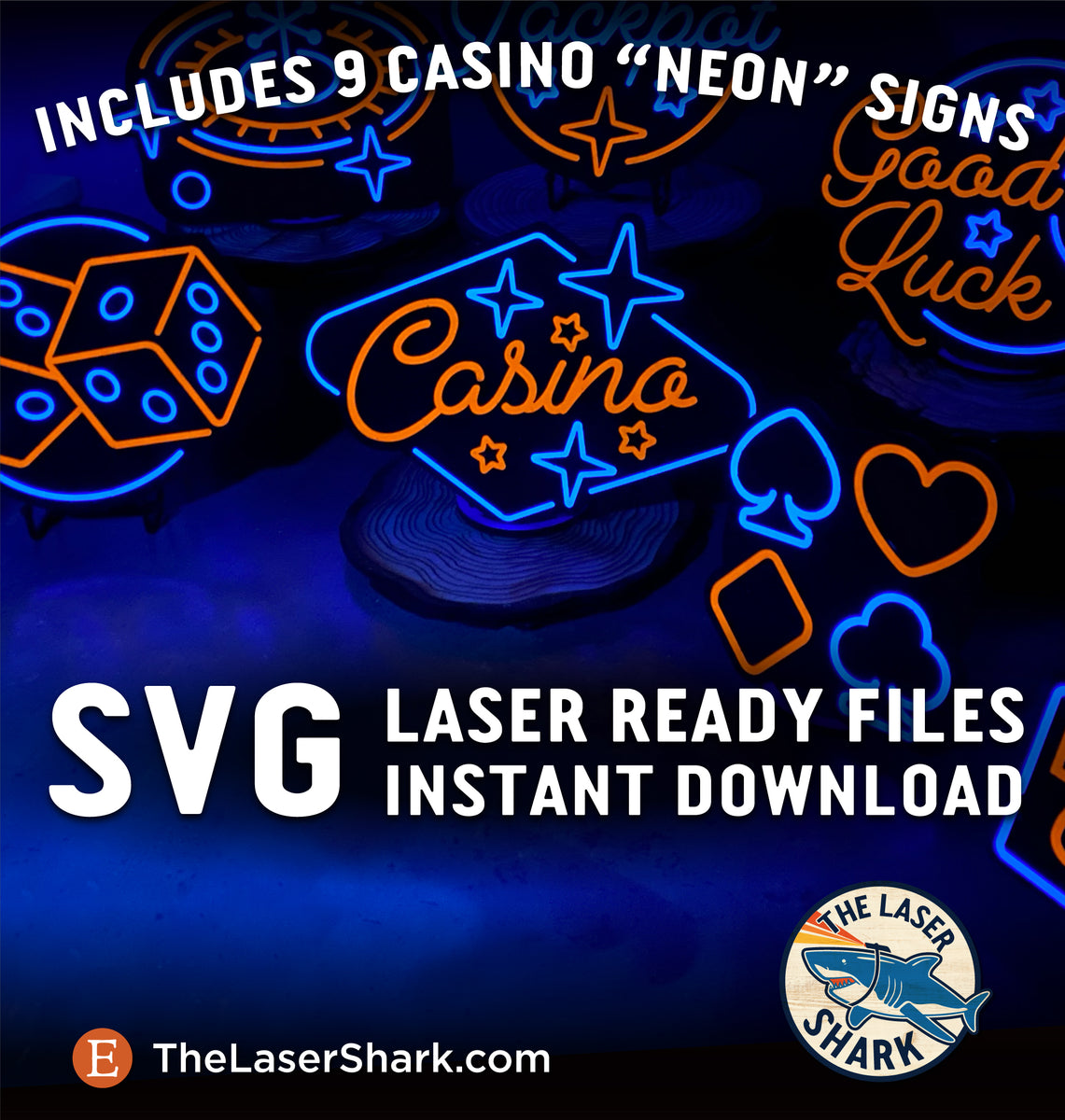 Casino Faux Neon Signs - Laser Cut Files - SVG– The Laser Shark