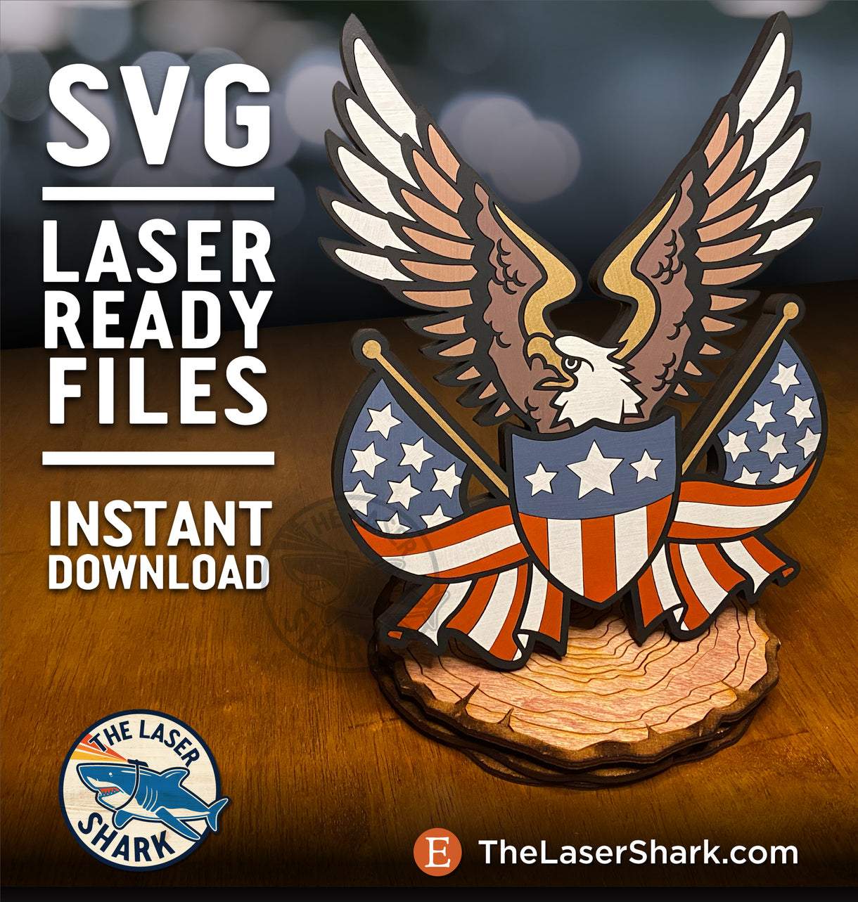 American Traditional Tattoo Eagle - Laser Cut Files - SVG – The Laser Shark