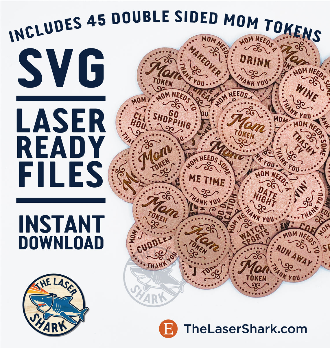 Mom Themed Tokens - Laser Cut Files - SVG– The Laser Shark