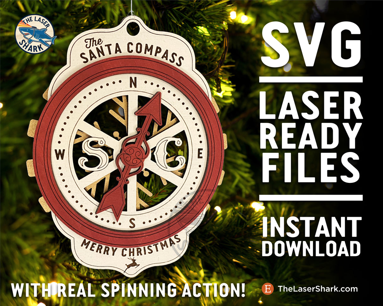 The Santa Compass - Laser Cut Files - SVG – The Laser Shark