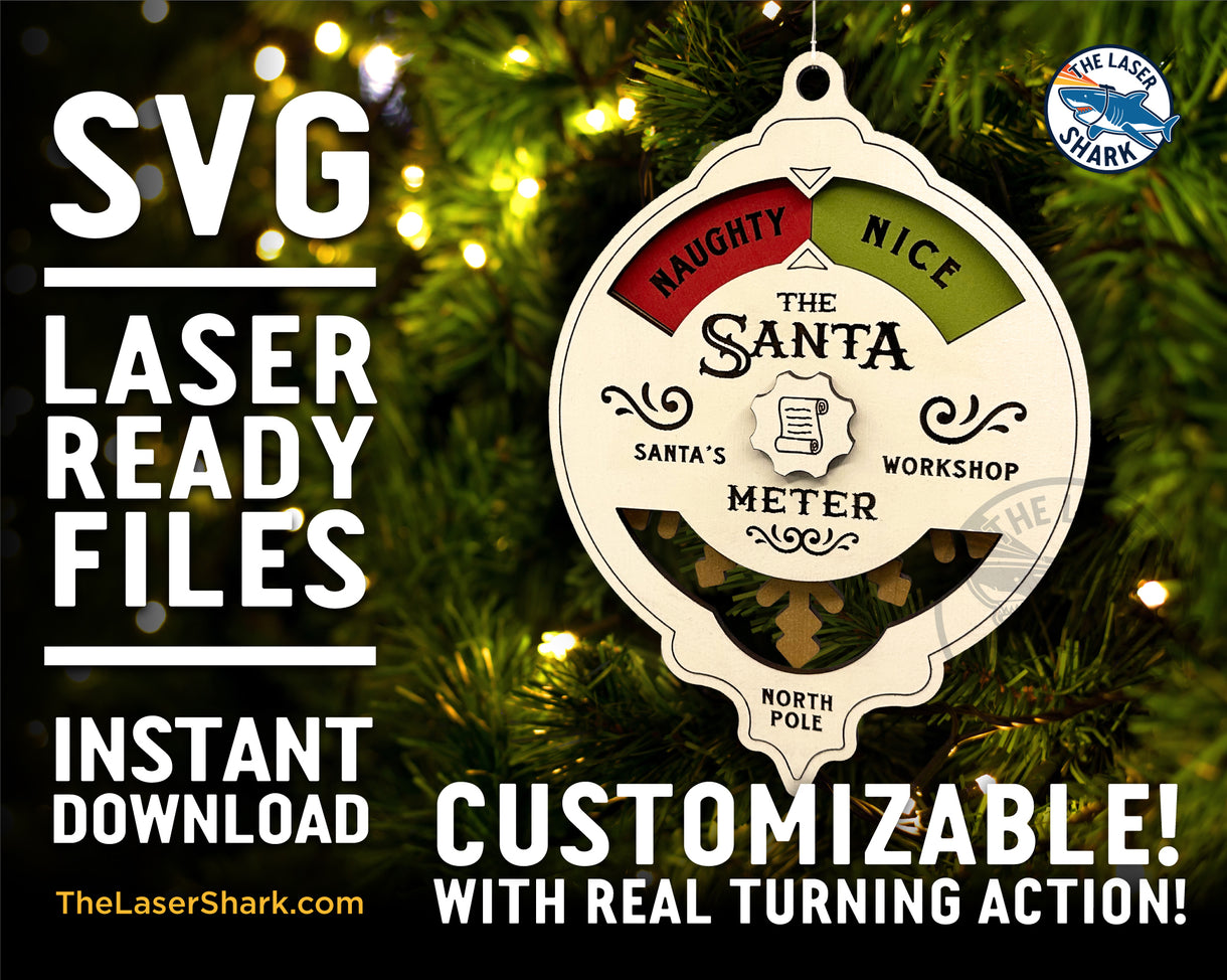 NEW Christmas Santa Naughty & Nice Meter Ornament - Laser Cut Files ...