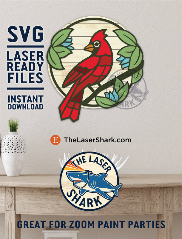 Art Nouveau Cardinal - Laser Cut Files - SVG – The Laser Shark