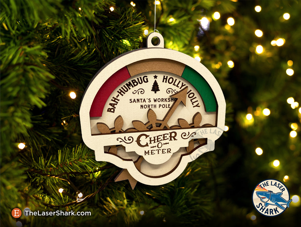 Christmas Cheer-O-Meter Ornament - Laser Cut Files - SVG – The Laser Shark