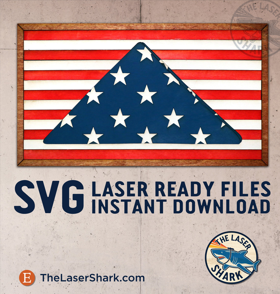 Folded American Flag - Laser Cut Decor - SVG– The Laser Shark