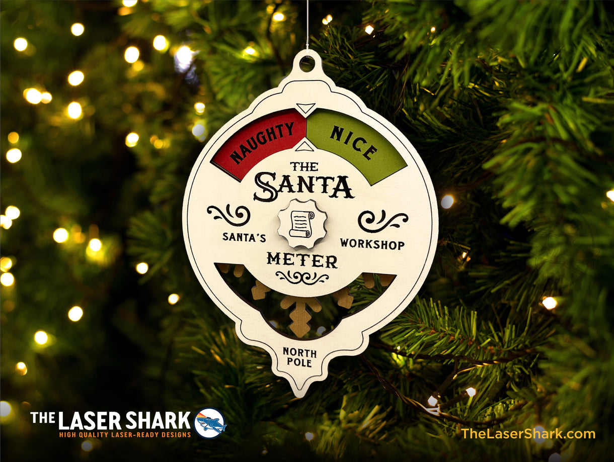 NEW Christmas Santa Naughty & Nice Meter Ornament - Laser Cut Files ...