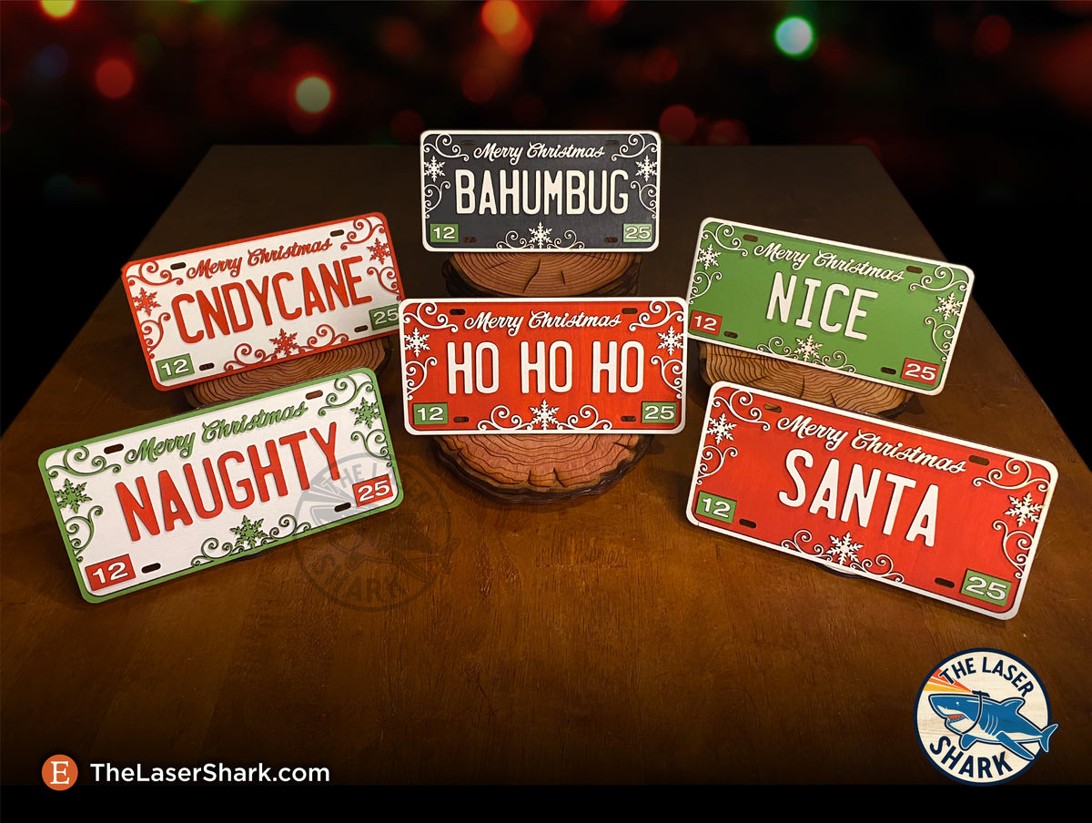 Christmas License Plates - Laser Cut Files - SVG– The Laser Shark