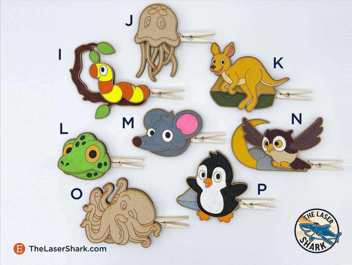 Clothespin Creatures Alphabet - Laser Cut Files - SVG – The Laser Shark